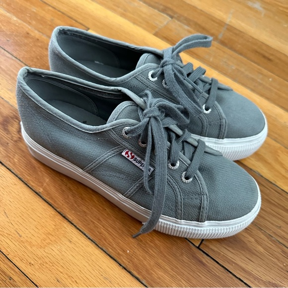 Superga | Shoes | Superga Gray Platform Sneakers | Poshmark